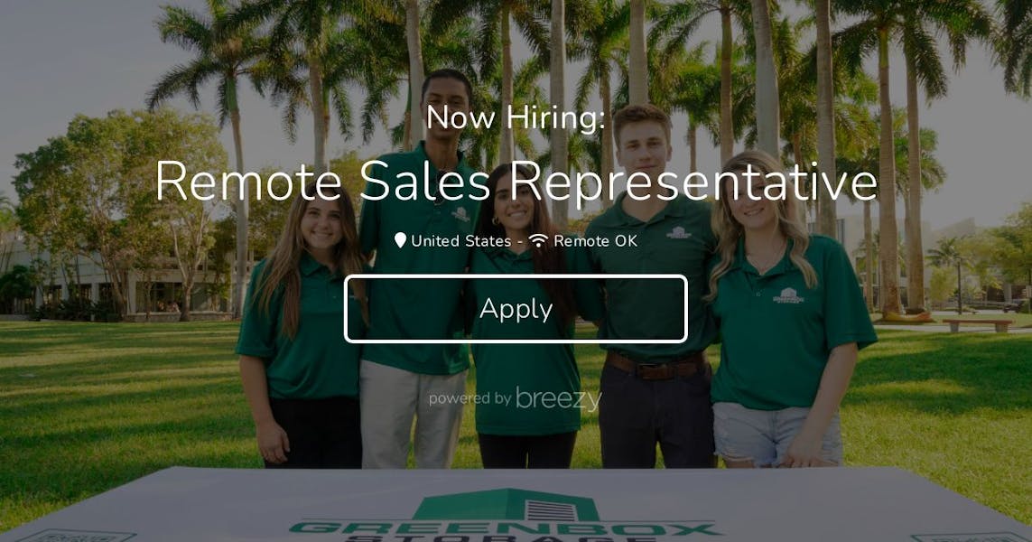 Remote Sales Representative at Greenbox Storage