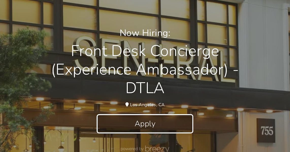 Front Desk Concierge (Experience Ambassador) - DTLA at Sentral