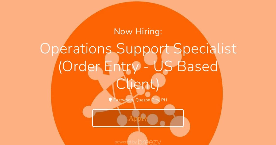 Operations Support Specialist (Order Entry - US Based Client) at ...