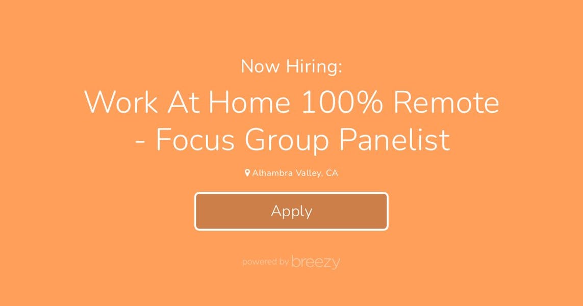 Work At Home 100% Remote - Focus Group Panelist at FocusGroupPanel