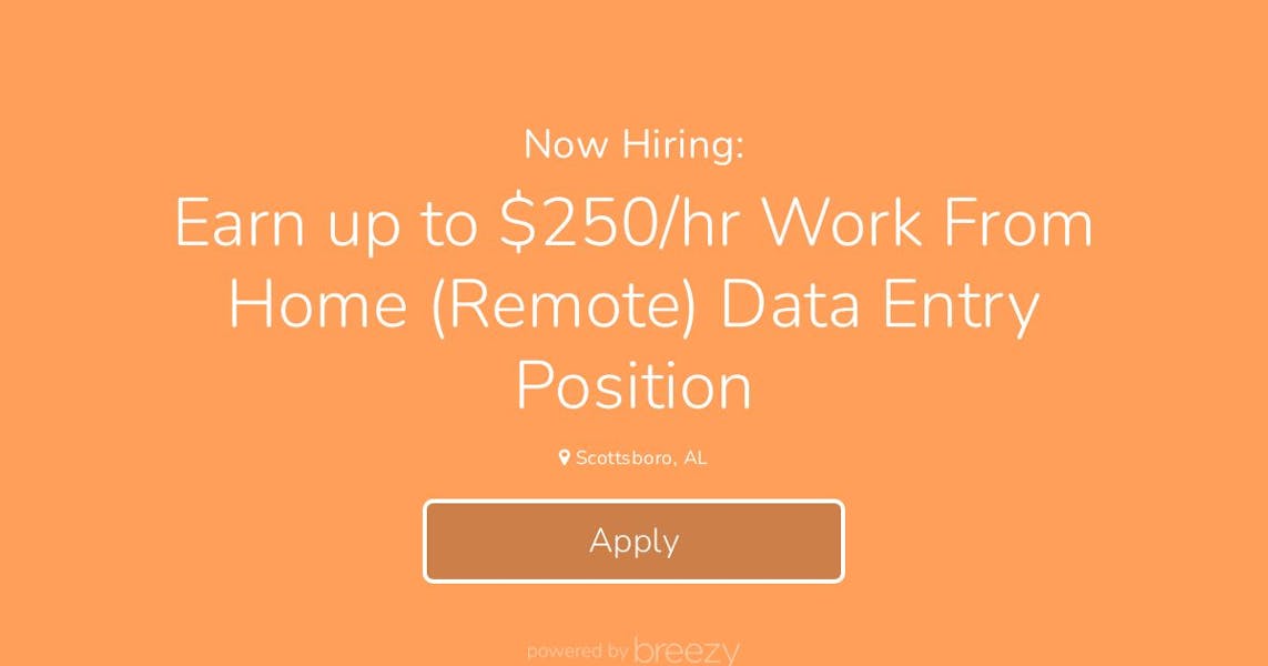 Earn up to $250/hr Work From Home (Remote) Data Entry Position at ...