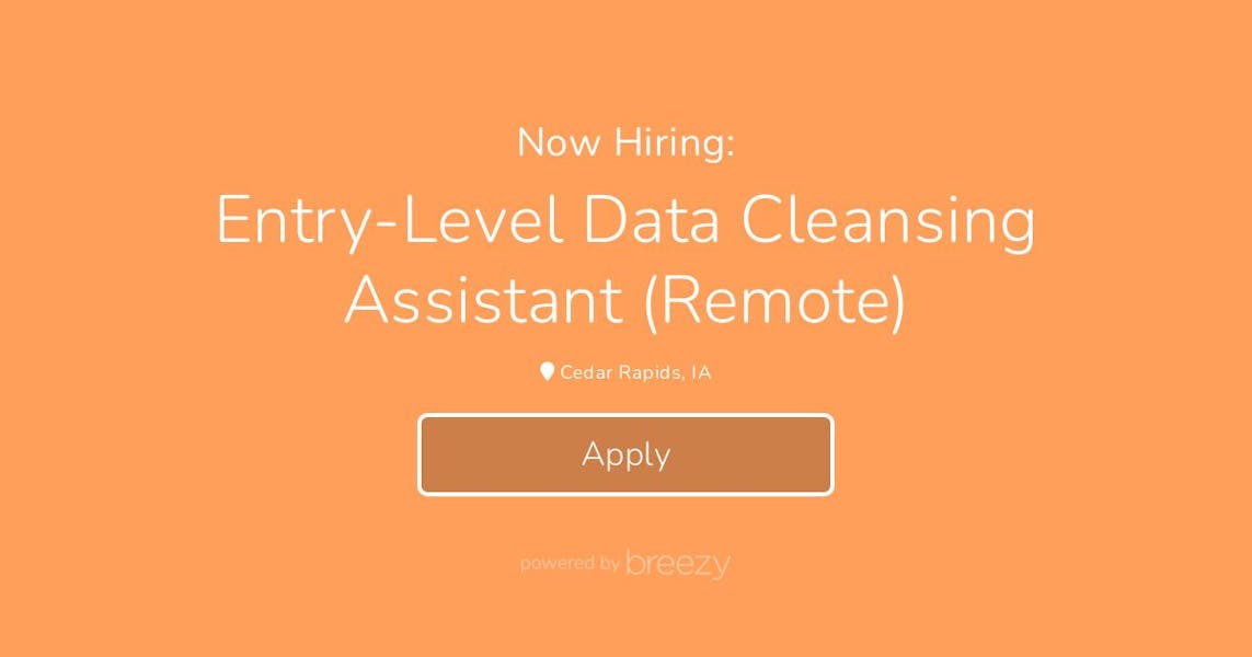 Entry Level Data Cleansing Assistant Remote At Focusgrouppanel