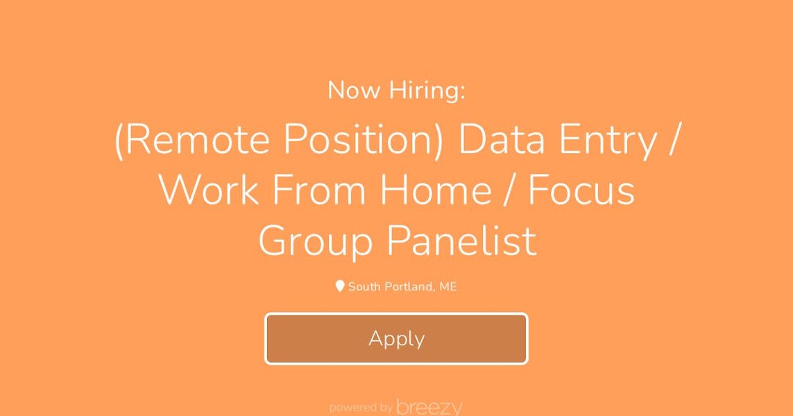 Remote Position Data Entry Work From Home Focus Group Panelist At