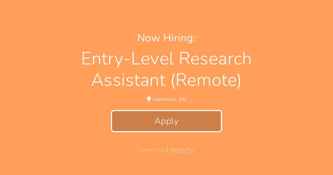 Entry Level Research Assistant Remote At Focusgrouppanel