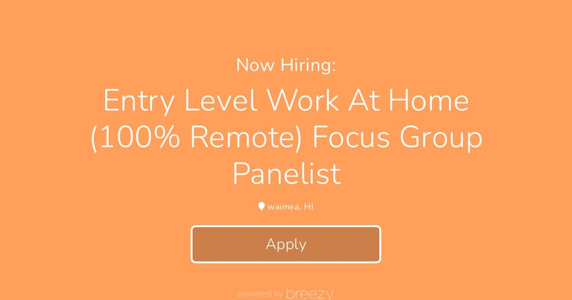 Entry Level Work At Home 100 Remote Focus Group Panelist At