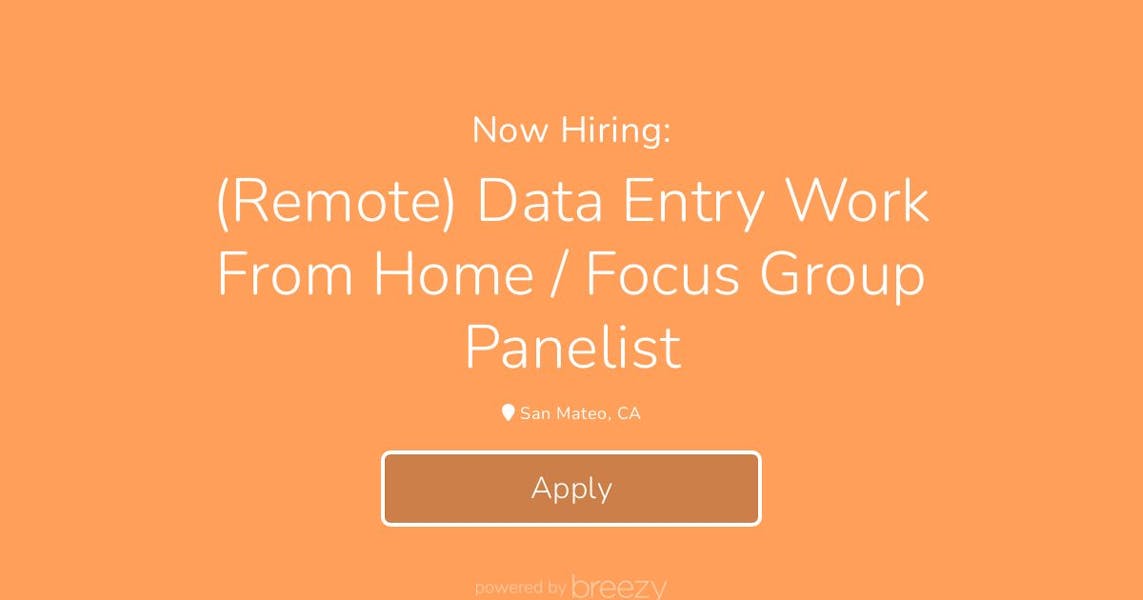 Remote Data Entry Work From Home Focus Group Panelist At
