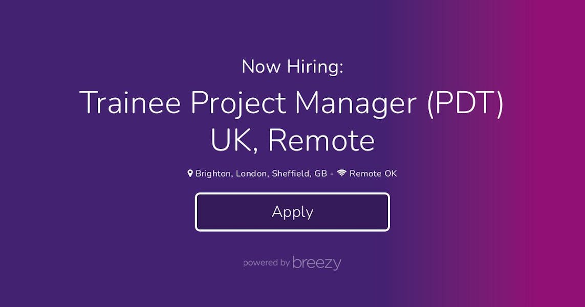 Trainee Project Manager (PDT) UK, Remote at LTG