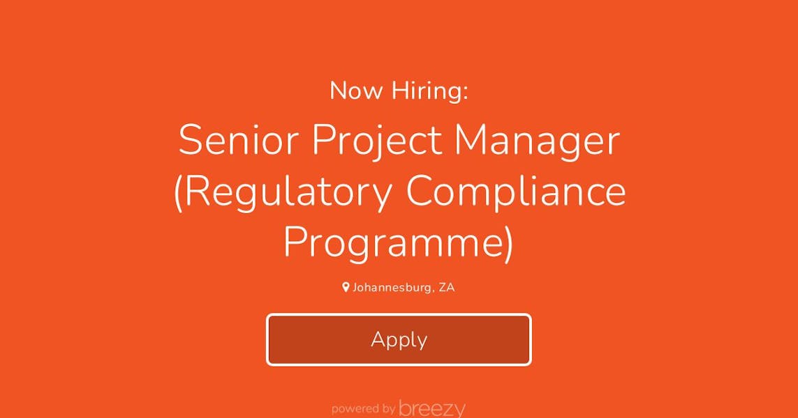 Senior Project Manager (Regulatory Compliance Programme) at Mukuru