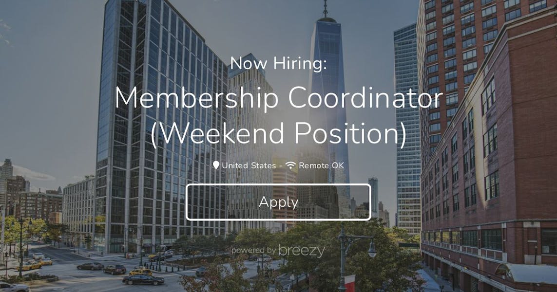 Membership Coordinator (Weekend Position) at Masterworks