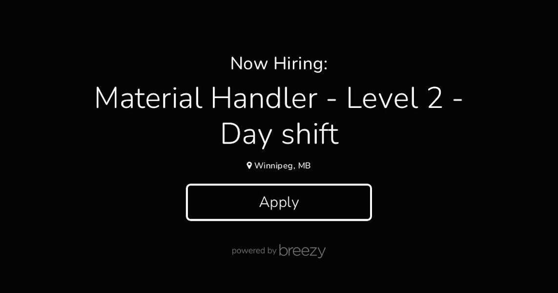 Material Handler - Level 2 - Day shift at EQ3