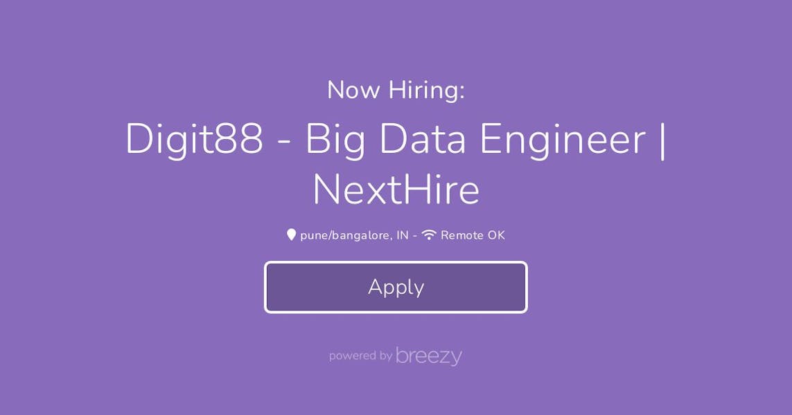 Digit88 Big Data Engineer Nexthire At Nexthire