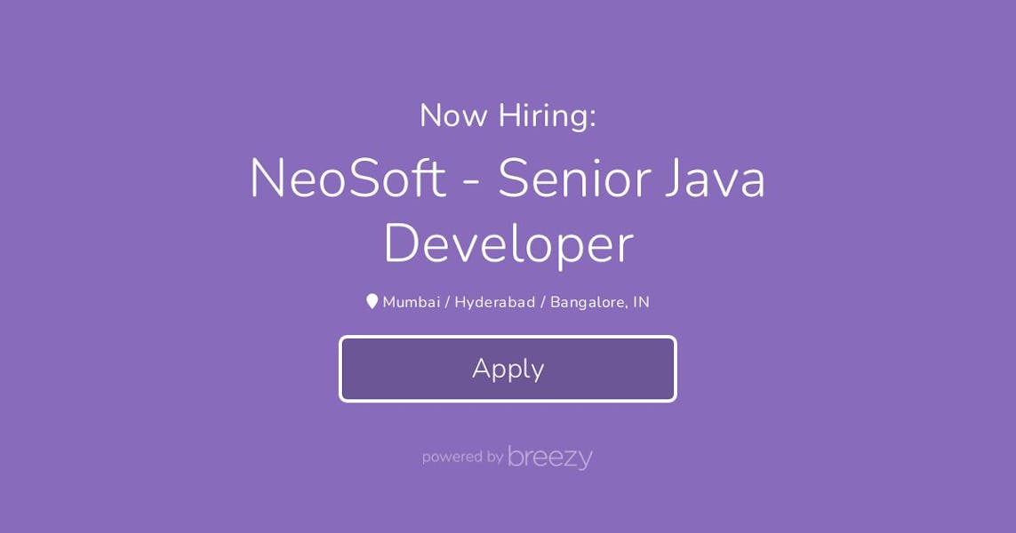 Neosoft Senior Java Developer At Nexthire