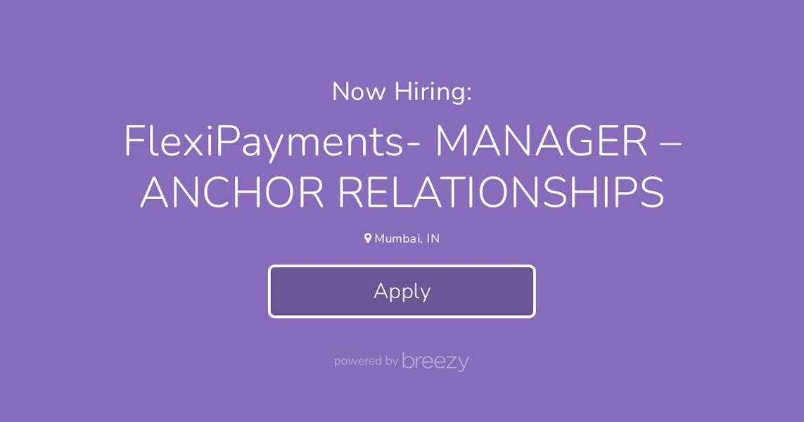 FlexiPayments- MANAGER – ANCHOR RELATIONSHIPS at Nexthire