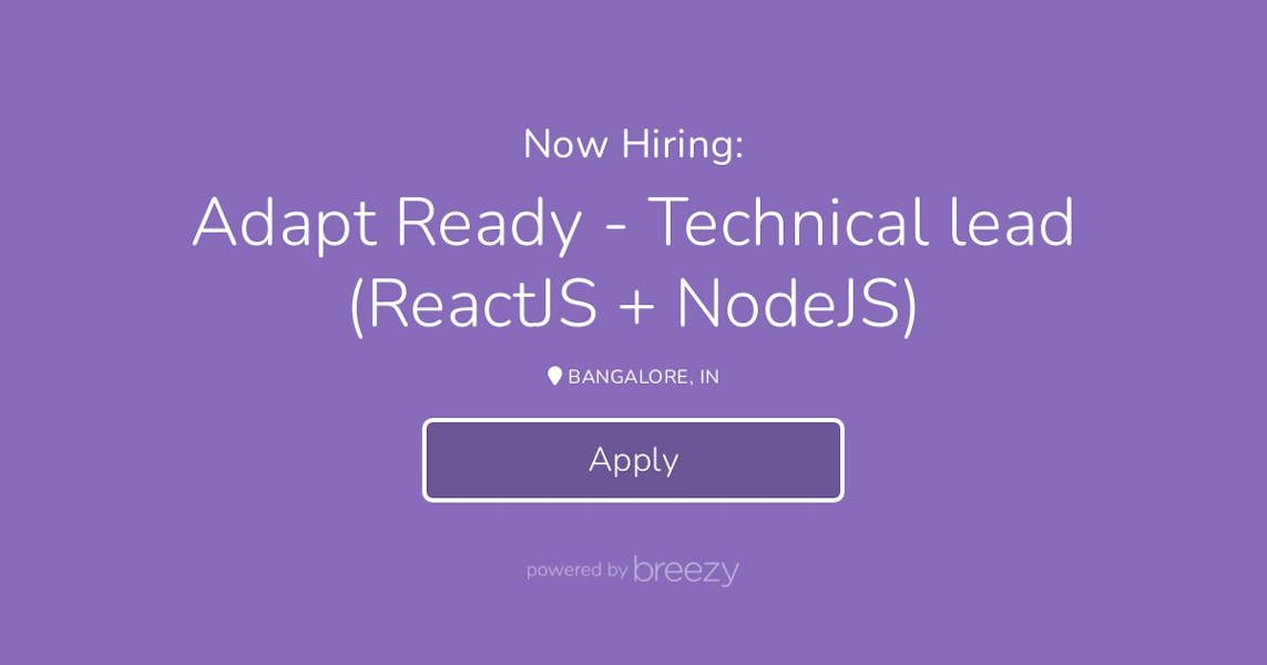 Adapt Ready Technical Lead Reactjs Nodejs At Nexthire