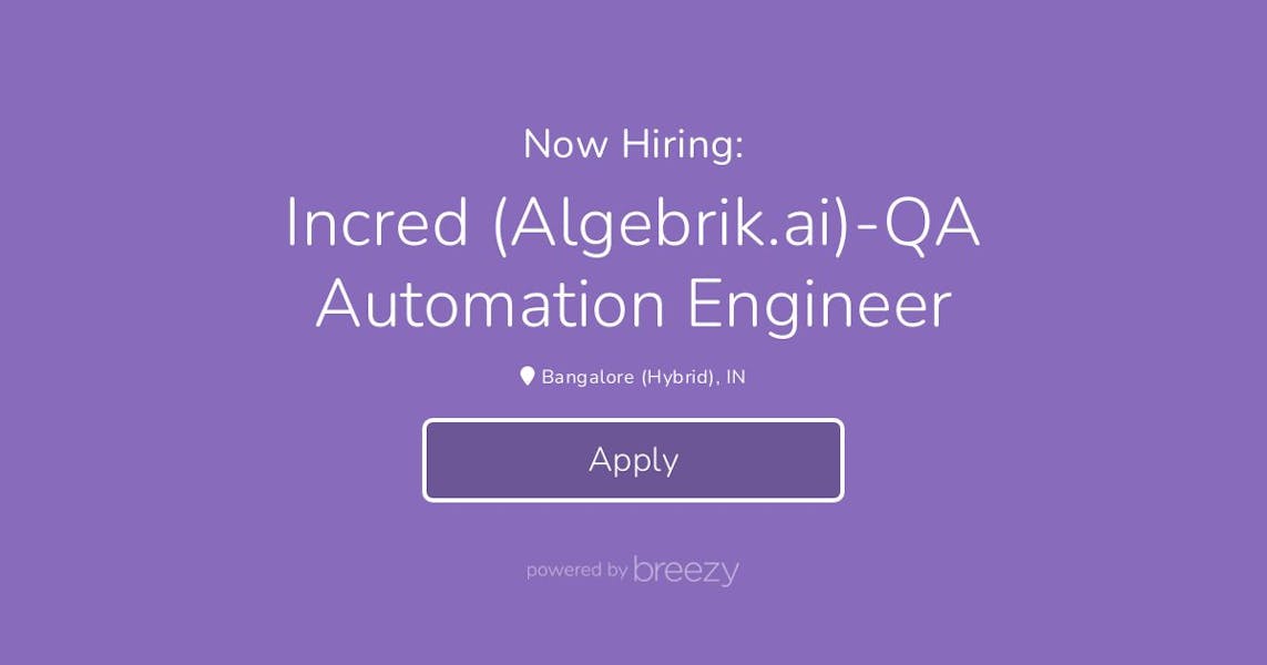Incred Qa Automation Engineer At Nexthire