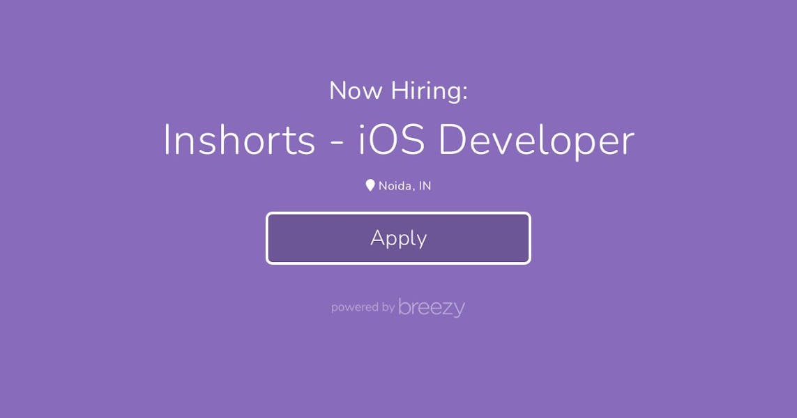 Inshorts - iOS Developer at Nexthire
