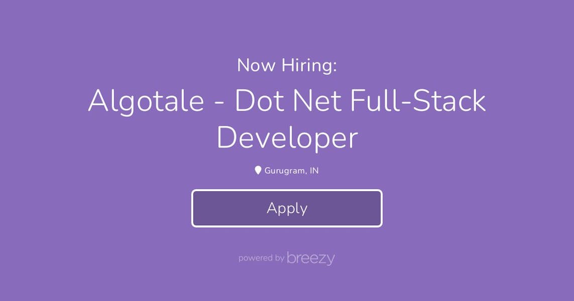 Algotale Dot Net Full Stack Developer At Nexthire