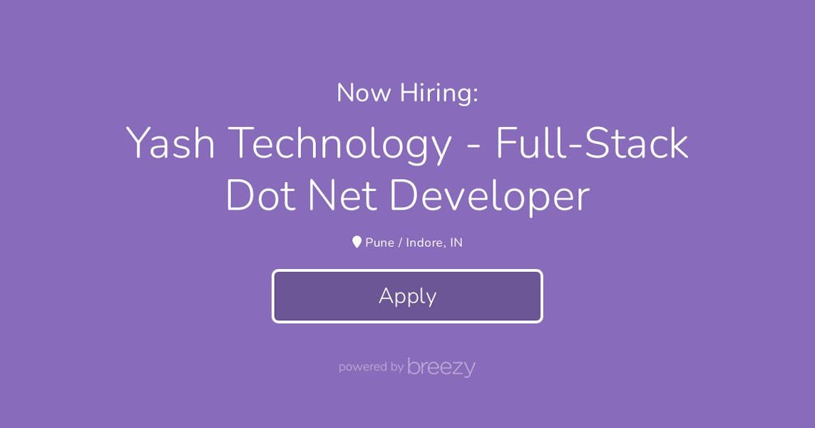 Yash Technology - Full-Stack Dot Net Developer at Nexthire