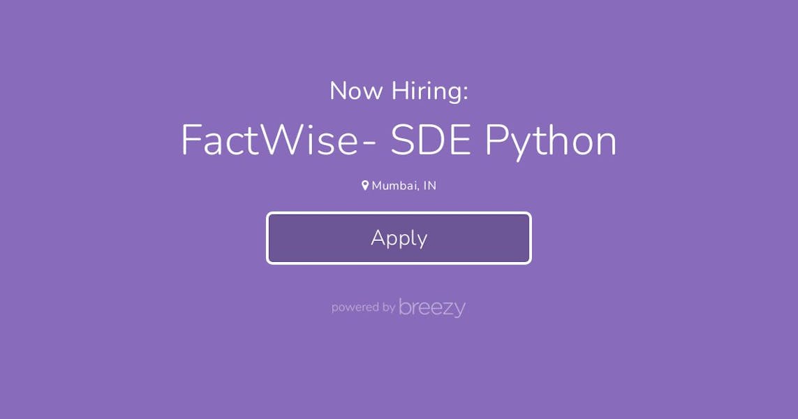 FactWise- SDE Python at Nexthire