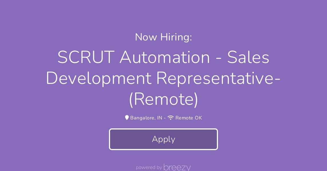 Scrut Automation Sales Development Representative Remote At Nexthire