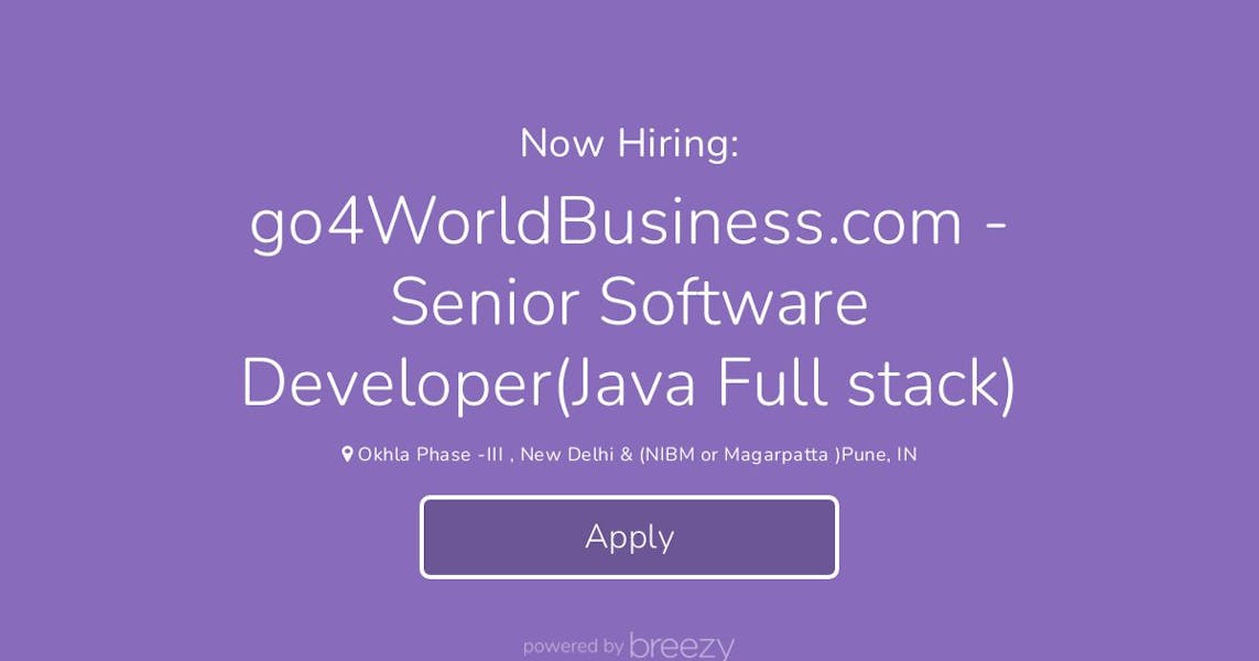 Senior Software Developerjava Full Stack At