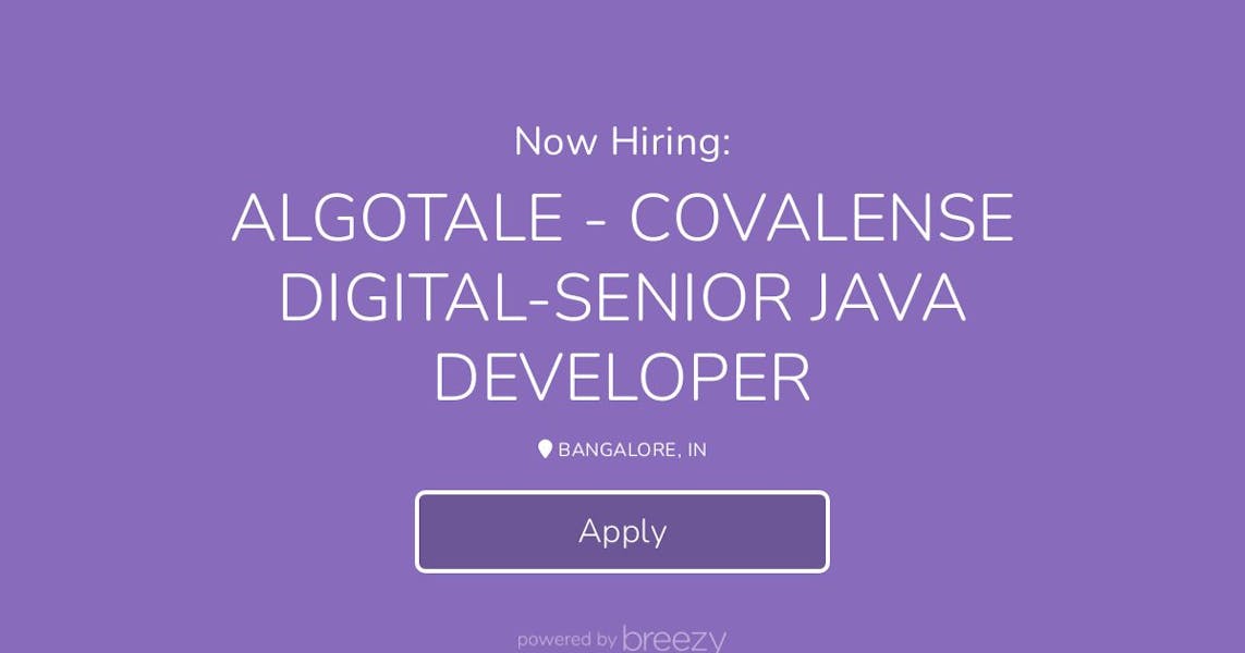 ALGOTALE - COVALENSE DIGITAL-SENIOR JAVA DEVELOPER at Nexthire