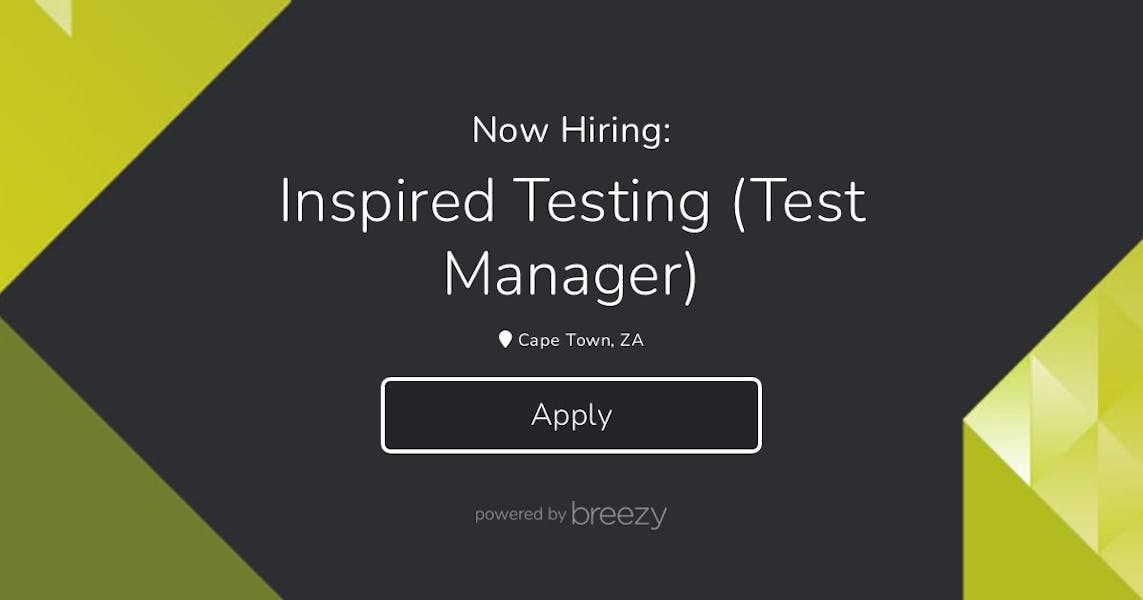 Inspired Testing (Test Manager) at Inspired Testing