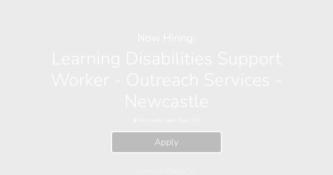 Learning Disabilities Support Worker - Outreach Services - Newcastle at ...