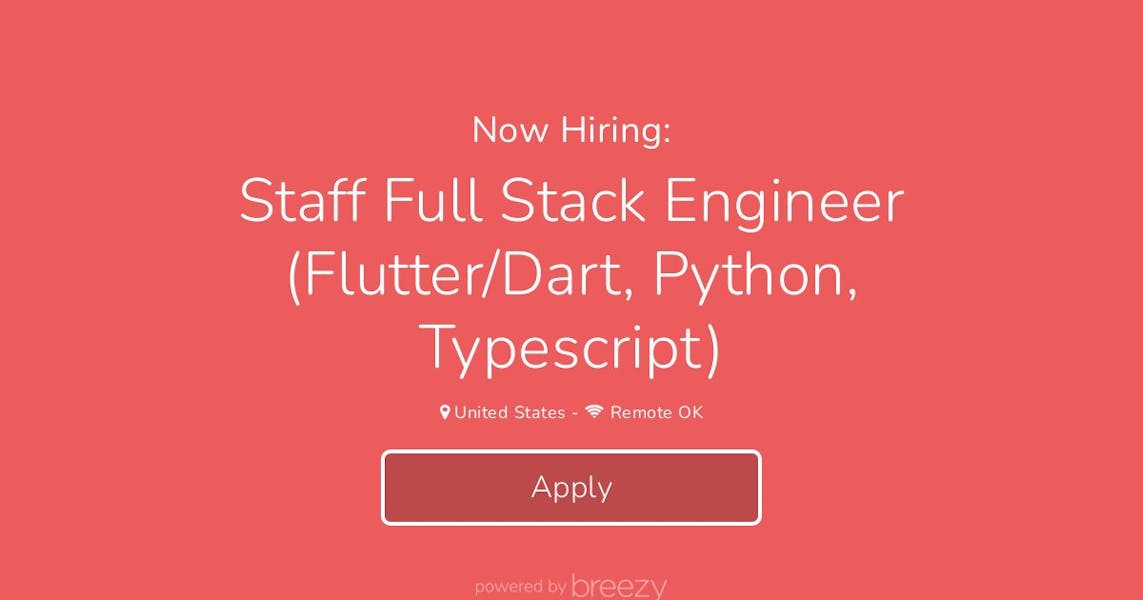 Staff Full Stack Engineer (Flutter/Dart, Python, Typescript) at Olly Olly