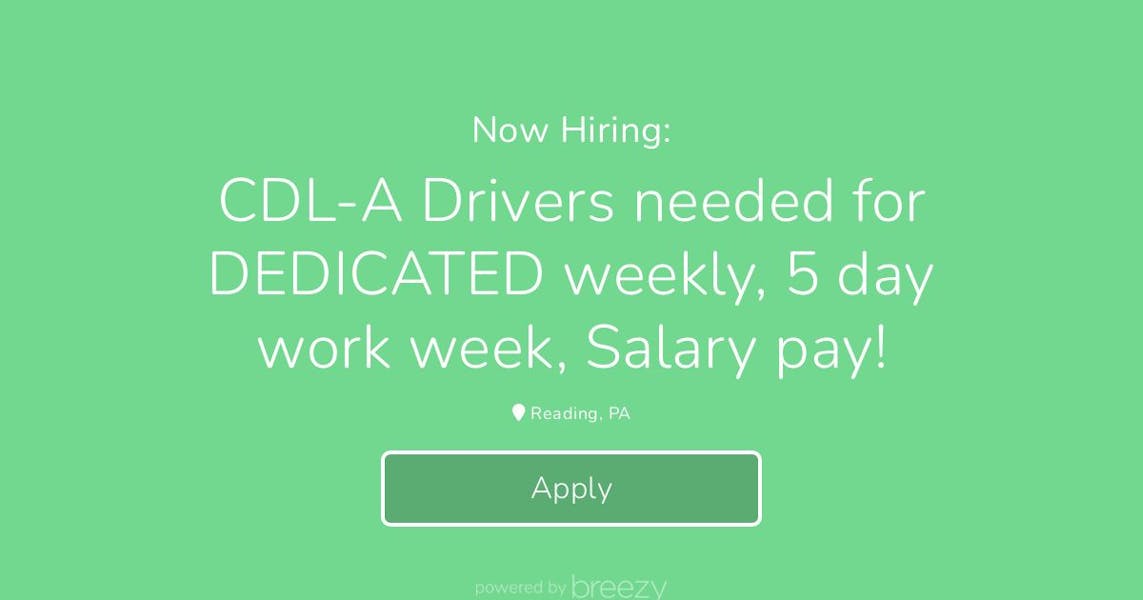 CDL-A Drivers needed for DEDICATED weekly, 5 day work week, Salary pay ...
