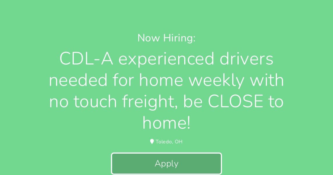 CDL-A experienced drivers needed for home weekly with no touch freight ...