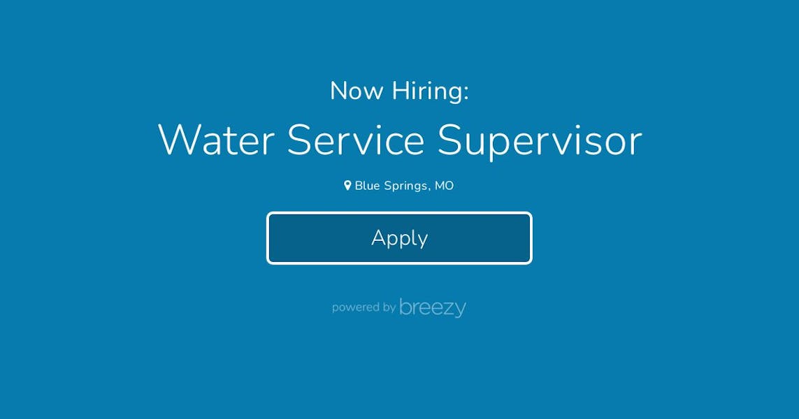Water Service Supervisor at City of Blue Springs