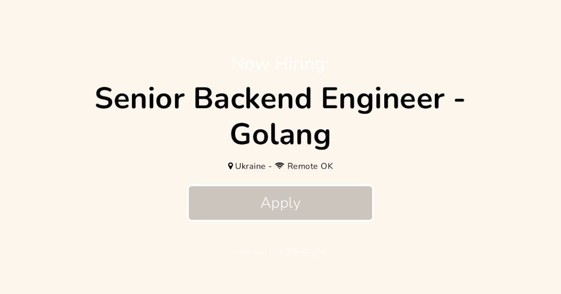 Senior Backend Engineer Golang At Lemfi
