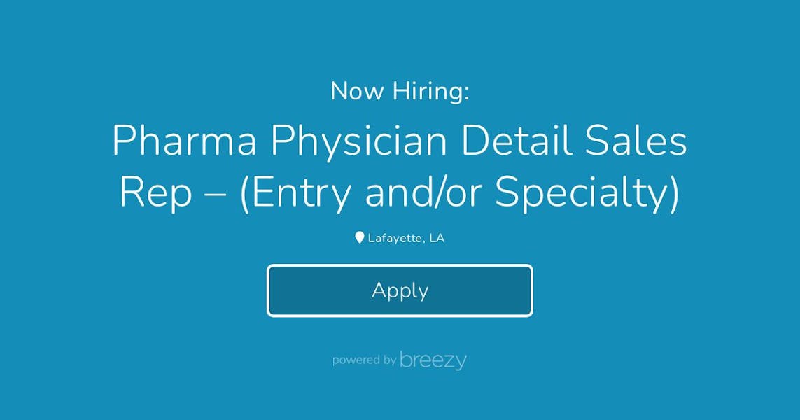Pharma Physician Detail Sales Rep – (Entry and/or Specialty) at Innovativ Pharma, Inc.