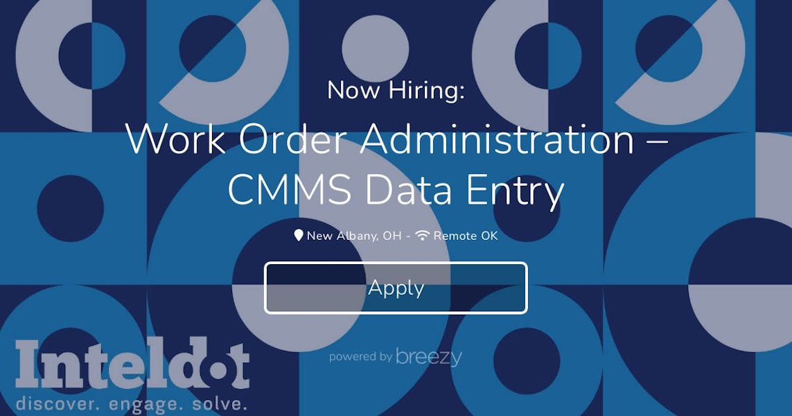 Work Order Administration – CMMS Data Entry at Inteldot