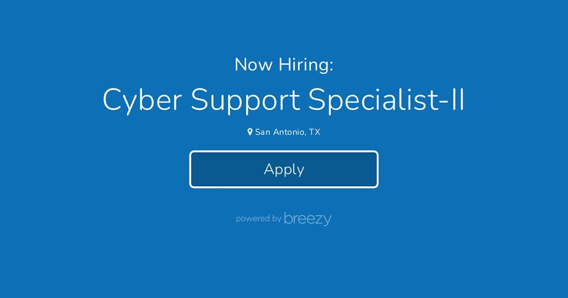 Cyber Support Specialist II At Workforce Solutions Alamo cyber-support-specialist-ii-at-workforce-solutions-alamo