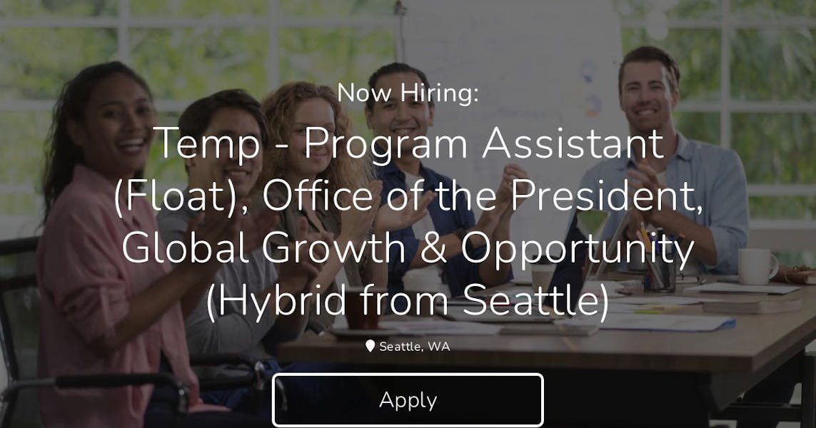 Temp - Program Assistant (Float), Office of the President, Global ...