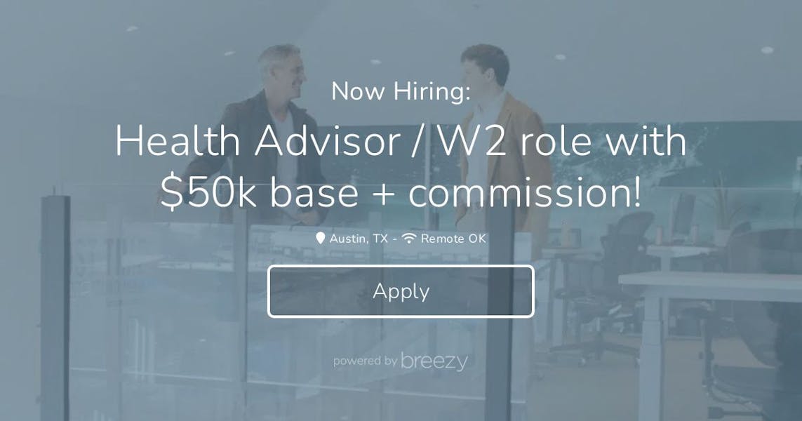 Health Advisor / W2 role with $50k base + commission! at Pompa Program Health Advisor / W2 role with $50k base + commission! at Pompa Program