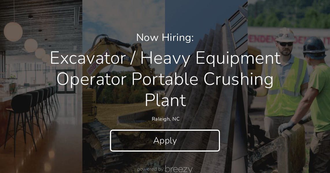 Excavator / Heavy Equipment Operator Portable Crushing Plant at ...