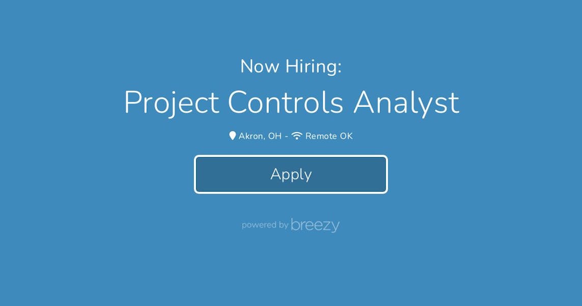 Project Controls Analyst at Pyrovio
