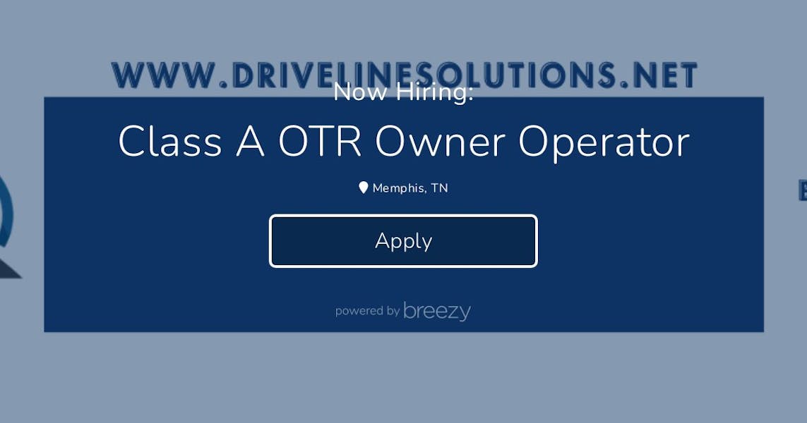 Class A OTR Owner Operator at DriveLine Solutions