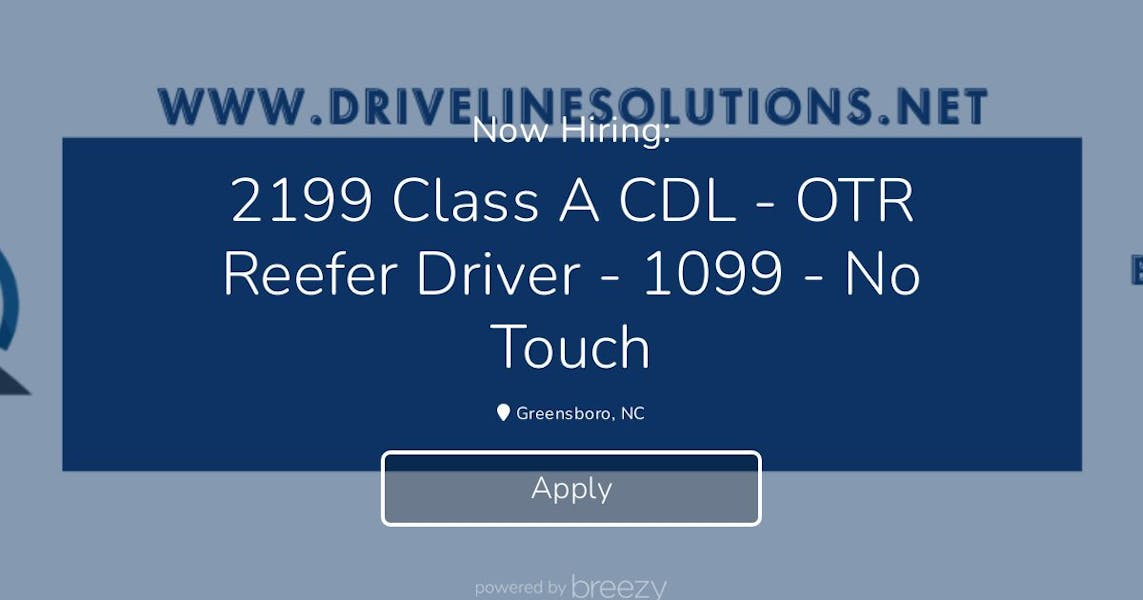 2199 Class A CDL - OTR Reefer Driver - 1099 - No Touch at DriveLine ...