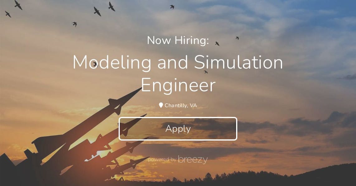 Modeling and Simulation Engineer at APEX TK LLC