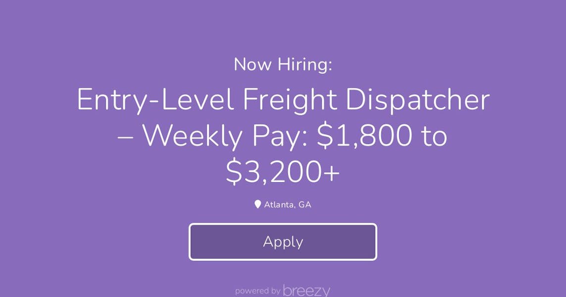 Entry-Level Freight Dispatcher – Weekly Pay: $1,800 to $3,200+ at ...