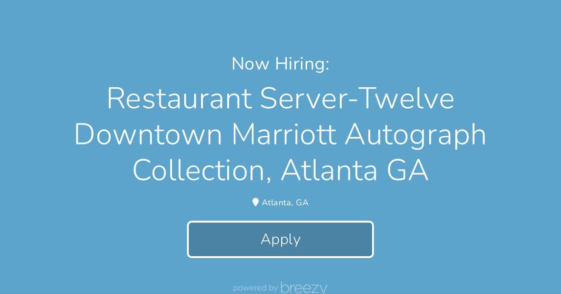 Restaurant Server-Twelve Downtown Marriott Autograph Collection ...