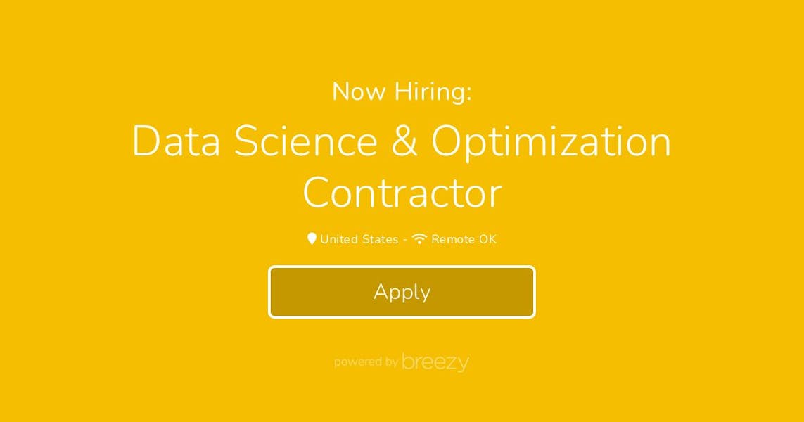 Data Science And Optimization Contractor At Kaizen Analytix