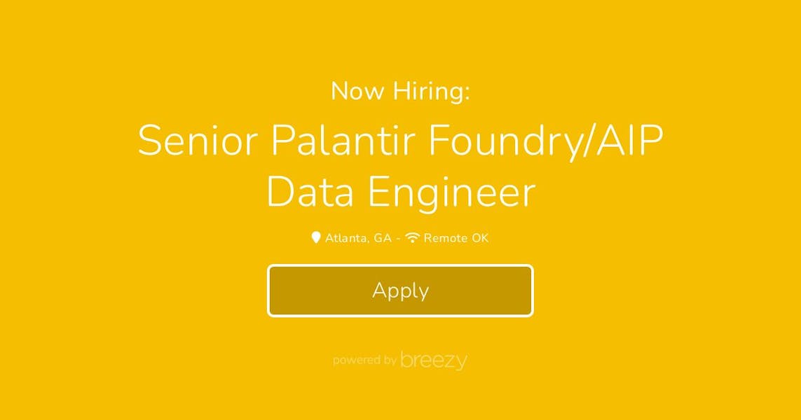 Senior Palantir Foundryaip Data Engineer At Kaizen Analytix