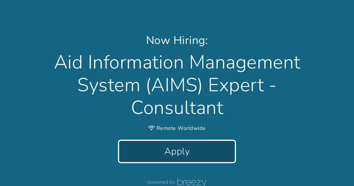 Aid Information Management System (AIMS) Expert - Consultant at ...