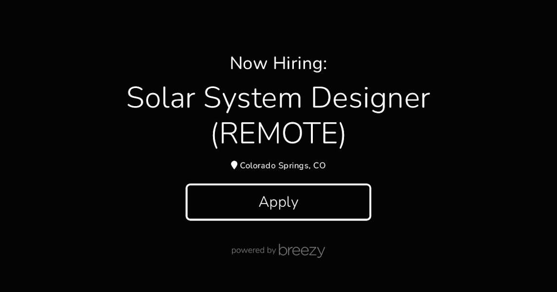 Solar System Designer (REMOTE) 2.6.24 at Everlight Solar