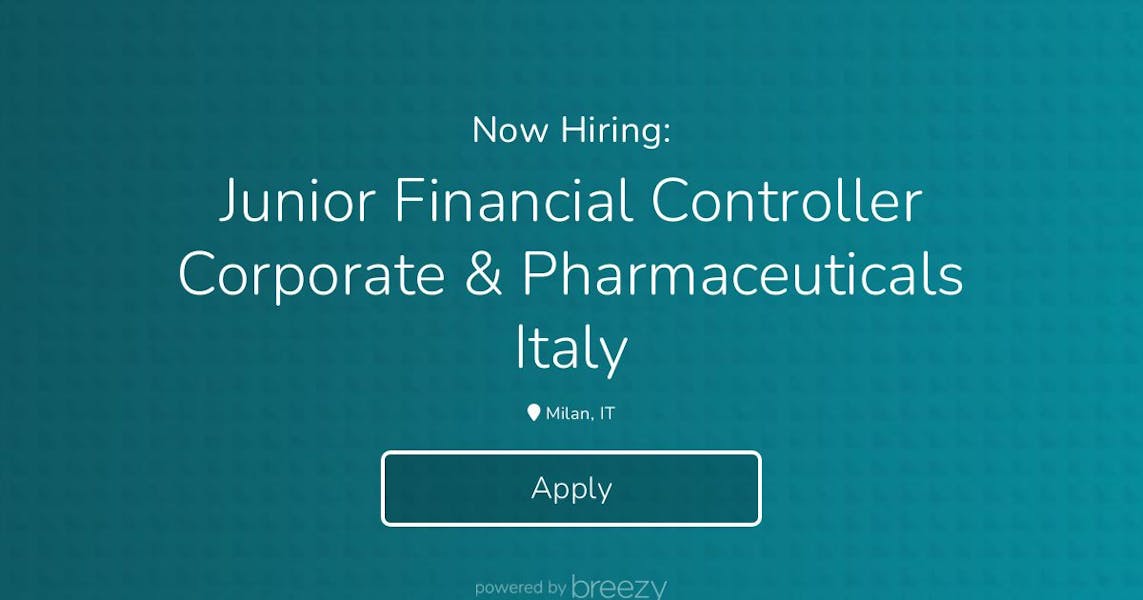Junior Financial Controller Corporate & Pharmaceuticals Italy at ...